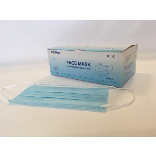 25 Fluid-resistant (Type IIR) surgical face masks (FRSM) Protective Di ...