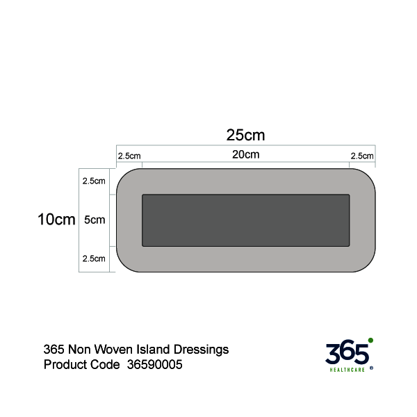 365 Non Woven Island Dressings (10 x 25 cm) - Pack of 12 – Ovilcare