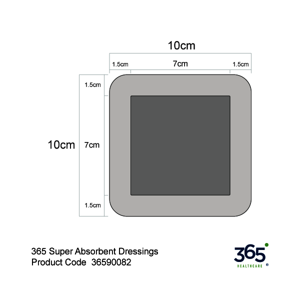 365 Super Absorbent Dressings (10 x 10 cm)- Pack of 10 – Ovilcare