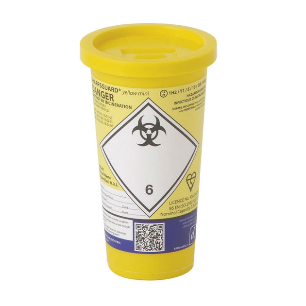 Sharpsguard Yellow 0.6L Mini Sharps Container (Case of 24) – Ovilcare